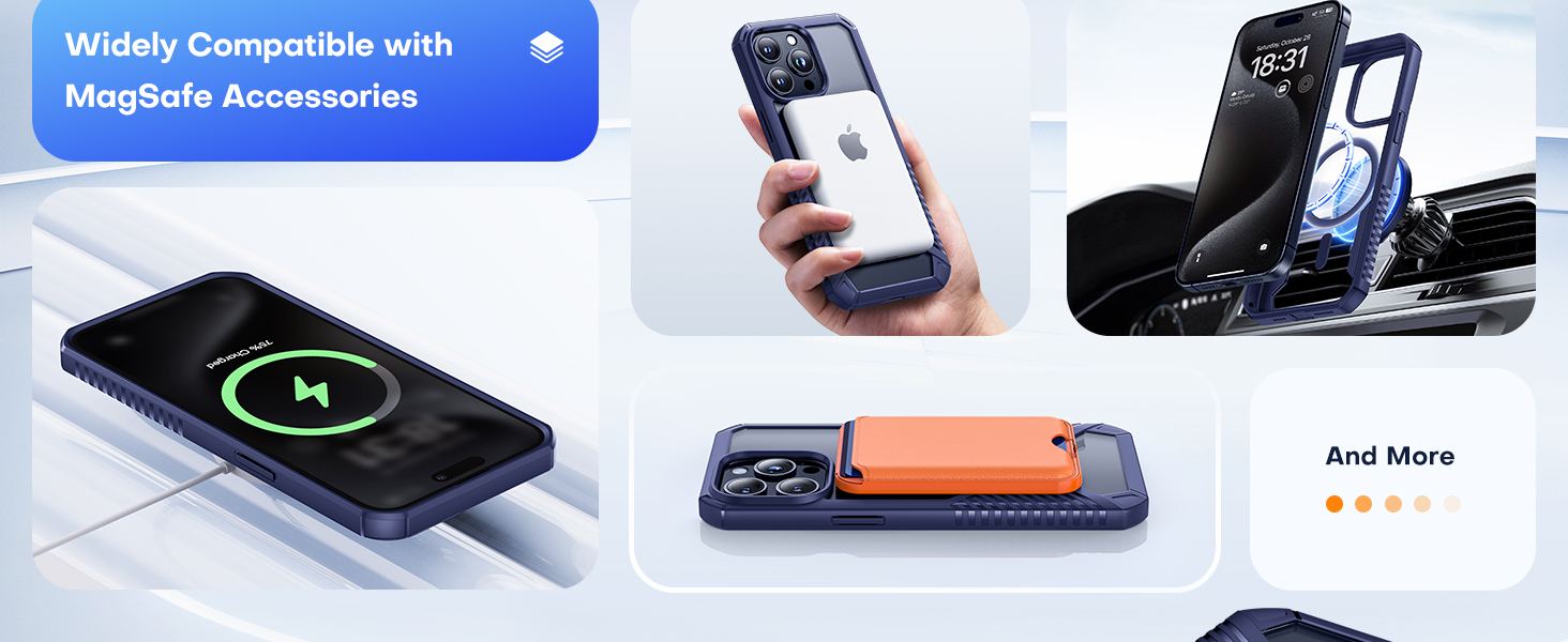 Amazon.com: MOBOSI for iPhone 15 Pro Max Case with Screen & Camera Lens Protector, Compatible ...