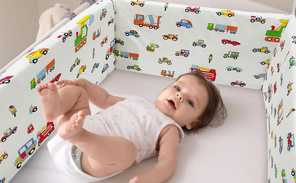 Amazon.com : 6Pcs Baby Breathable Crib Bumpers Padded Anti-Collision Pads, Mesh Soft Cotton Crib ...