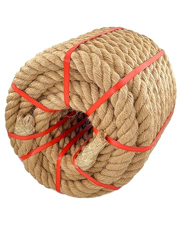 Natural Hemp Rope (1 in X 50 Ft) Twisted Manila Rope Thick Jute Rope ...