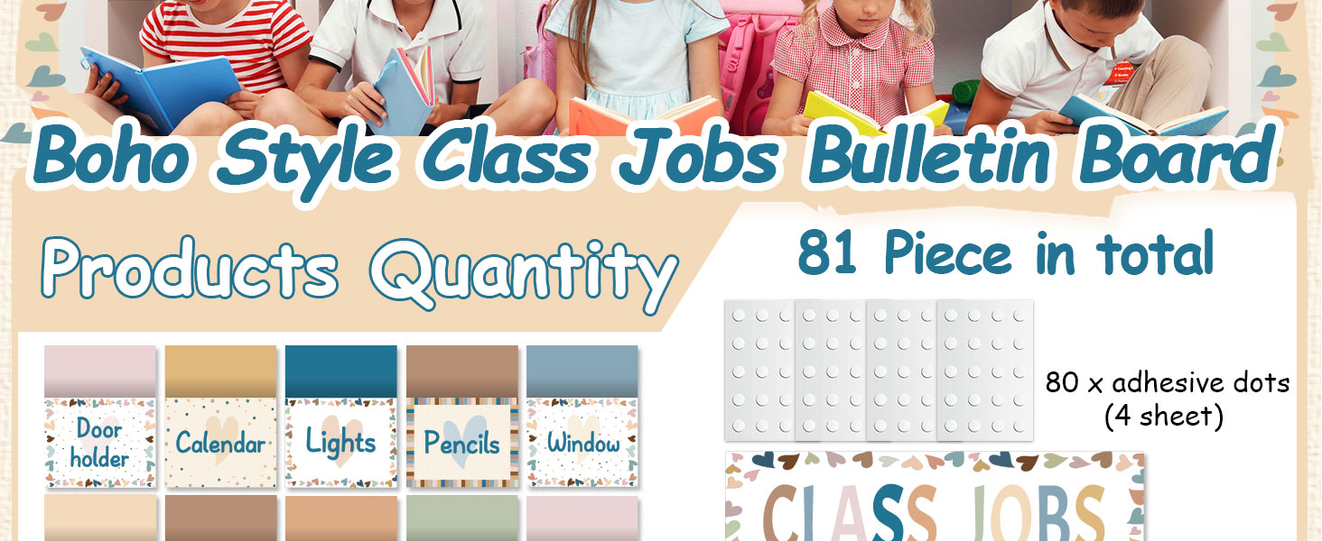 Amazon.com: 81 Piece Boho Class Jobs Bulletin Board Boho Welcome ...