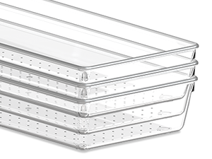 Amazon.com: Criusia 9 Pack Drawer Organizer, 3 Sizes Clear Plastic ...