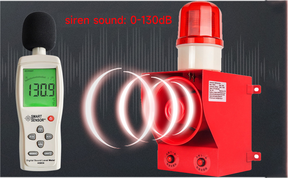 Amazon.com: Y DIANS S Industrial Alarm Siren 0-130dB 12 Horn Tones ...