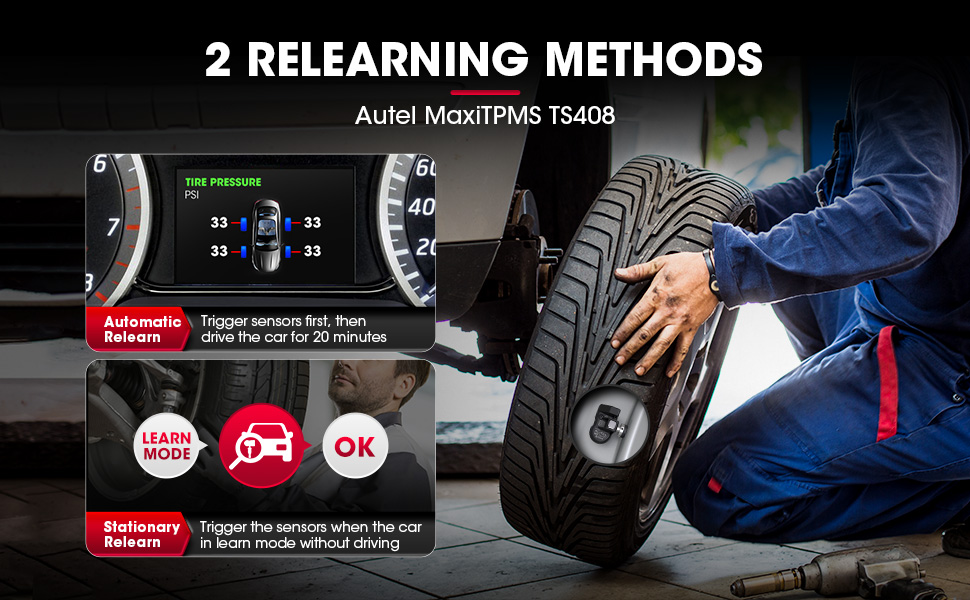 Autel TPMS Relearn Tool TS408, 2024 Upgraded Version of Autel TS401 ...