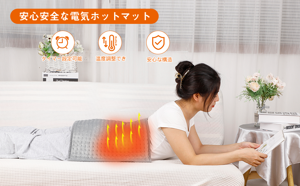 Amazon | DEWEL ホットマット 電気マット 10段階温度調節 タイマー機能付き 過熱保護 30*60cm 電気カーペット 電熱マット 速暖 防寒対策 ひざ掛け/肩掛け/足掛け ...