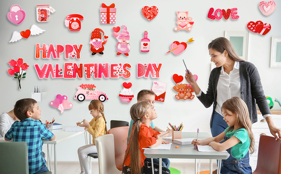 Amazon.com: Valentine's Day Bulletin Board Decorations, Konsait 47Pcs ...