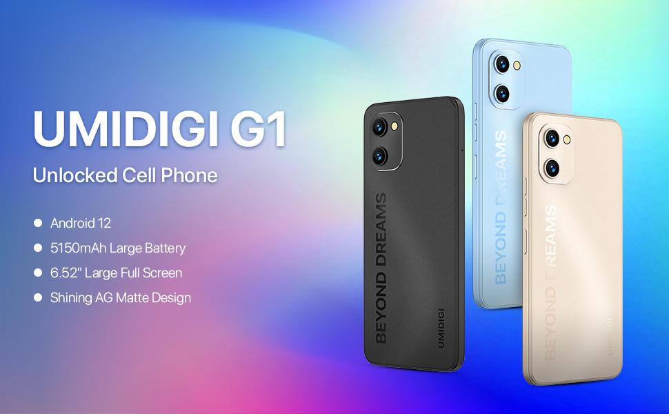 Amazon.com: UMIDIGI G1, teléfono celular desbloqueado Android12, teléfono móvil Dual Sim 4G LTE ...