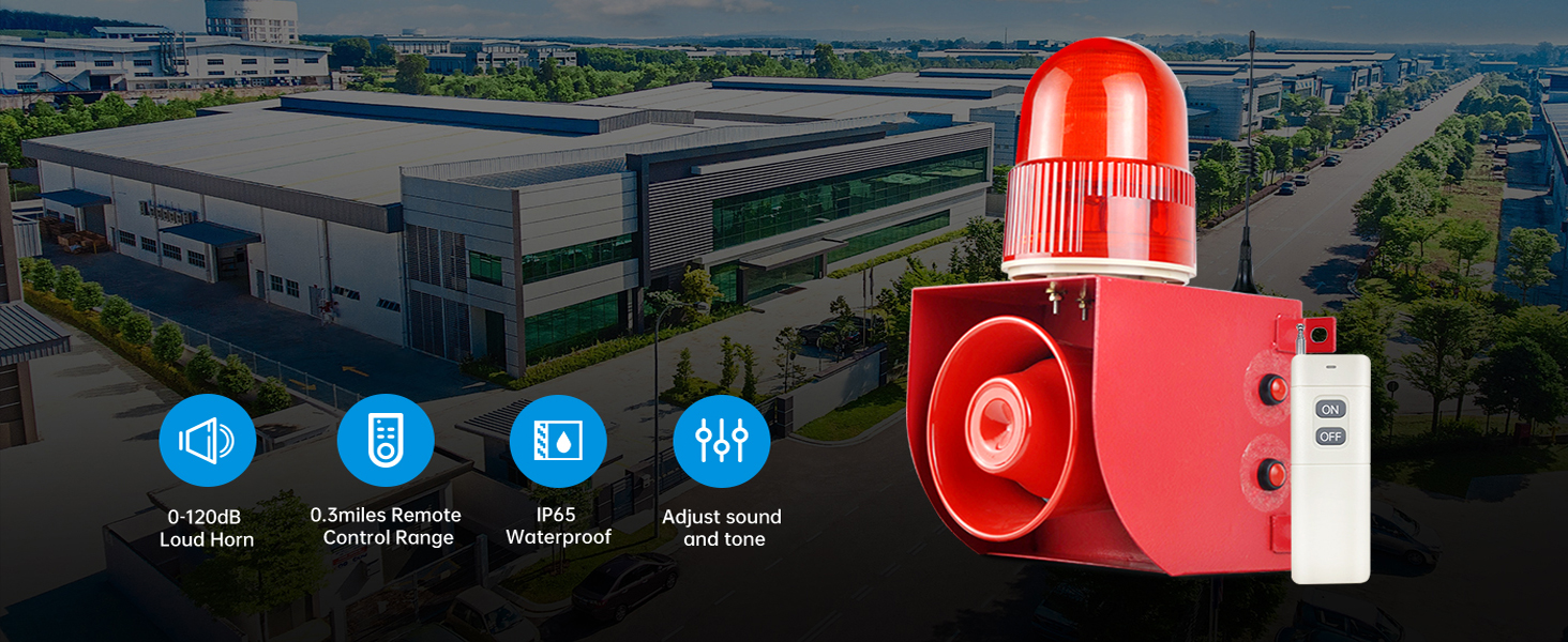 Amazon.com: Y DIANS S Outdoor Indoor Alarm Siren Wireless Waterproof 0 ...