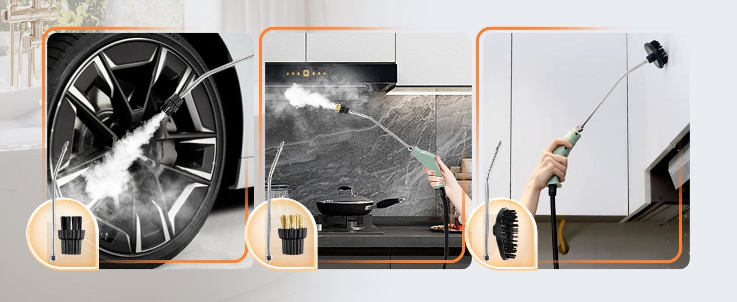 Steam Cleaner Handheld, 2500W Pressurized Steamer for Cleaning, Multi-Purpose Steamer for Home ...