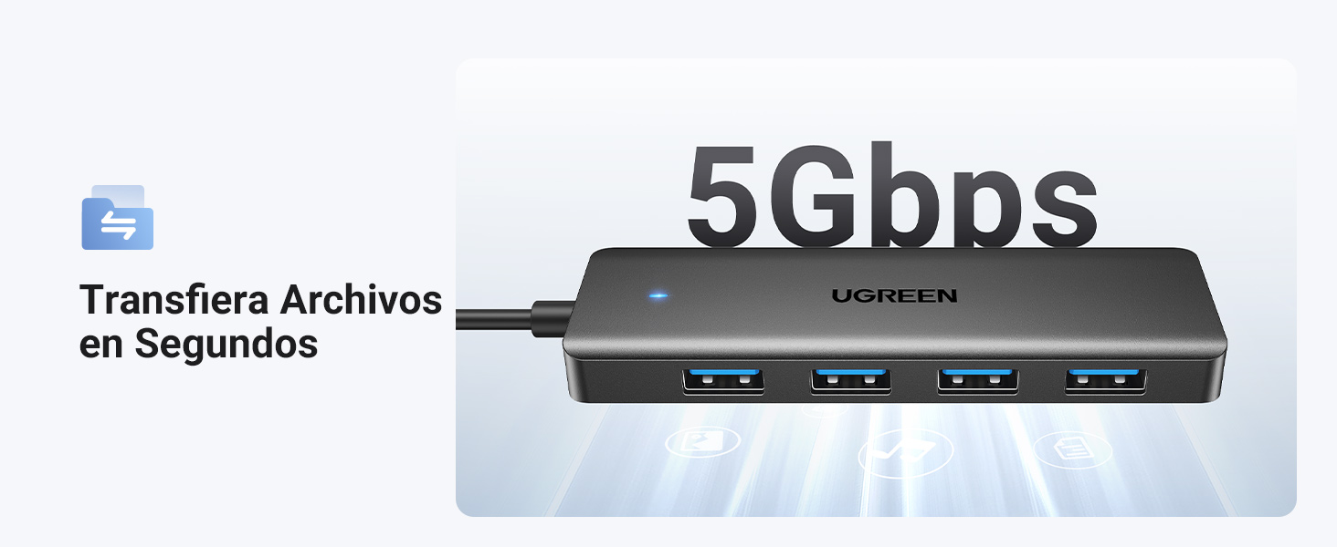 UGREEN Hub USB 3.0, 4 en 1 Adaptador de USB A 4 Puertos 5Gbps Compatible con PC, Laptop, PS4 ...