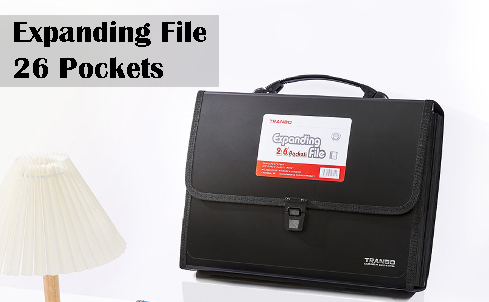 Amazon.com : 2 Pack 26 Pockets Accordion File Organizer with Handle,TRANBO Letter Size/A4 ...