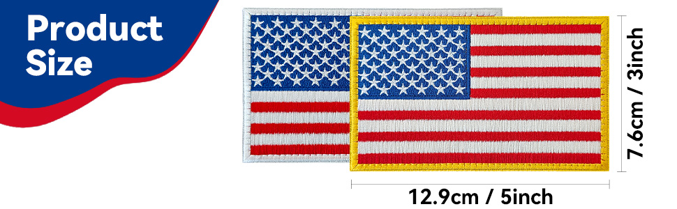 Amazon.com: CXWLJL 2Pcs 5×3 Inches American Flag Embroidered Patch, Vest Size Tactical Military ...