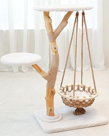 Amazon.com : Xiamiao 50" Tall Cat Tree Tower, Modern Cat Tree for Indoor Cats, Washable Wooden ...