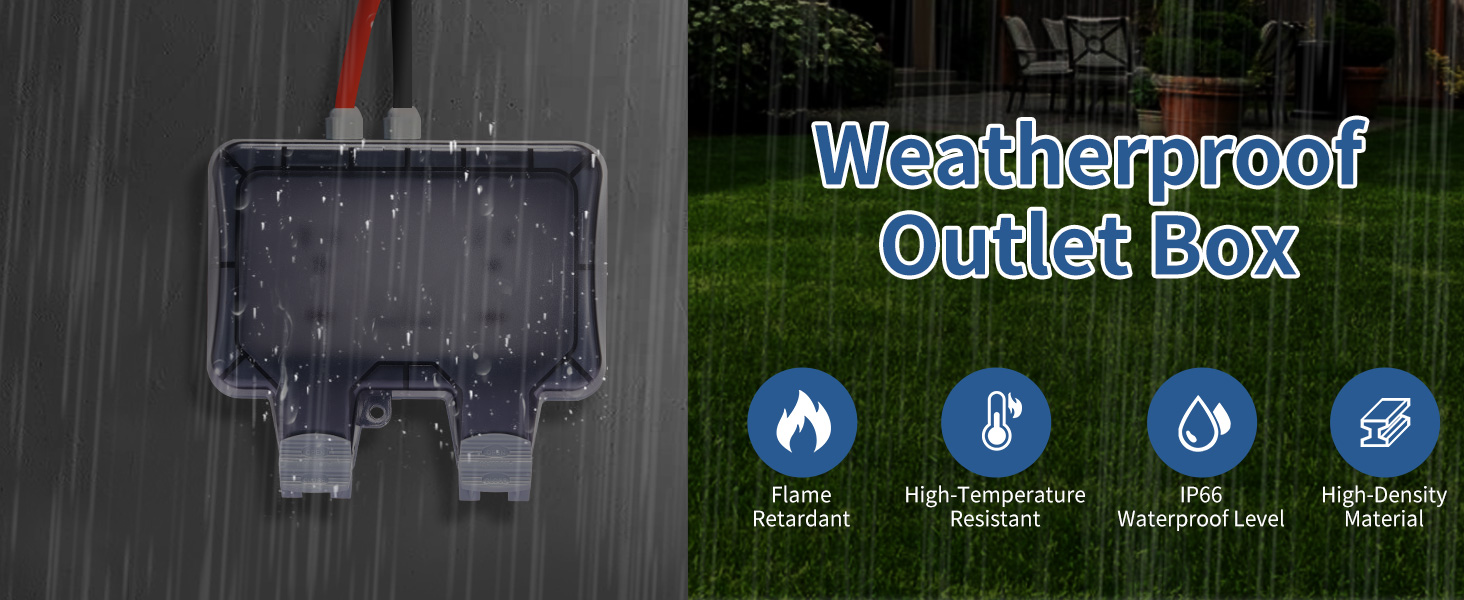 Amazon.com: Toptozl Outdoor Electrical Outlet Box with Switch & 10ft Extension Cord, NEMA 5-15R ...