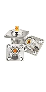 Amazon.com: wlaniot SO-239 Chassis Mount Connector - UHF Female 4 Holes Panel, Flange Solder Cup ...