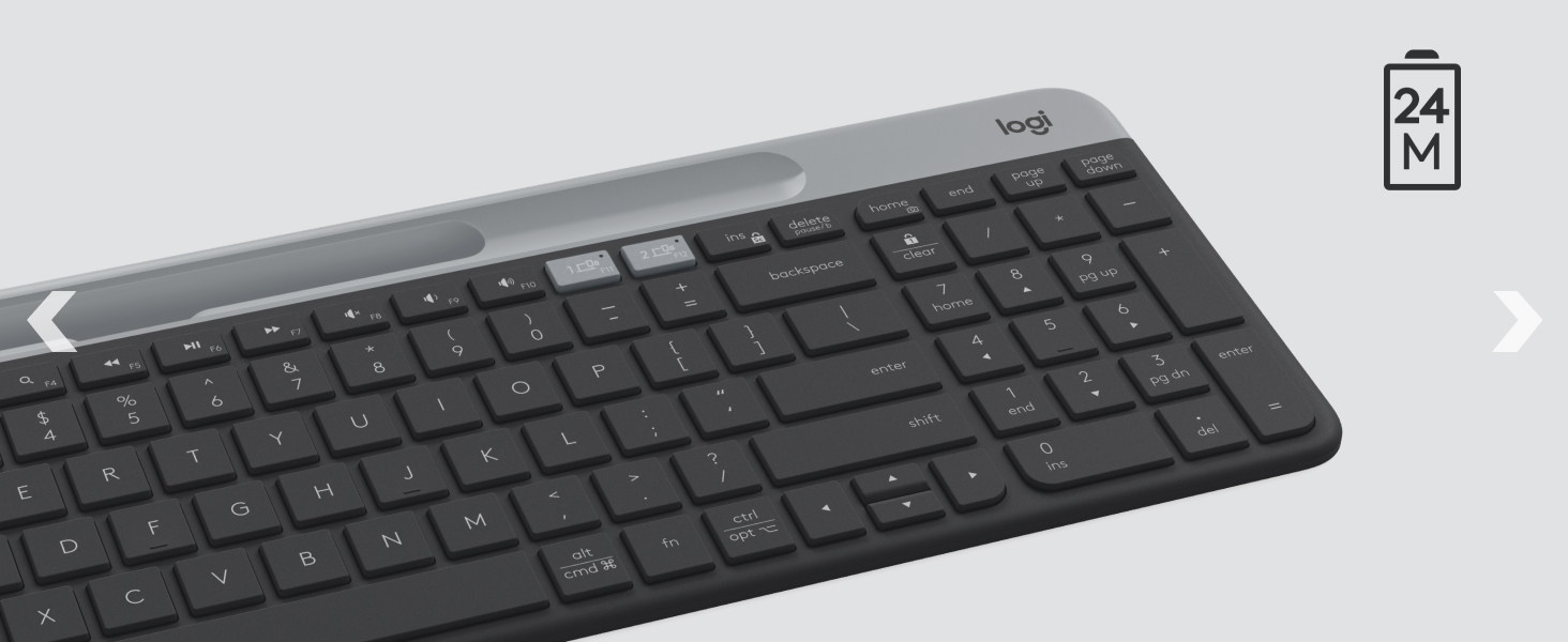 Logitech K585 Clavier sans fil fin multi-appareils avec support intégré ...