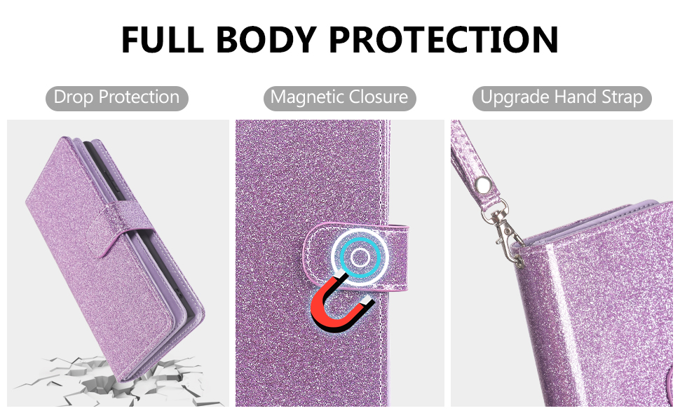 Amazon.com: Varikke Compatible with Samsung Galaxy S24 Wallet Case, Detachable Magnetic Flip ...