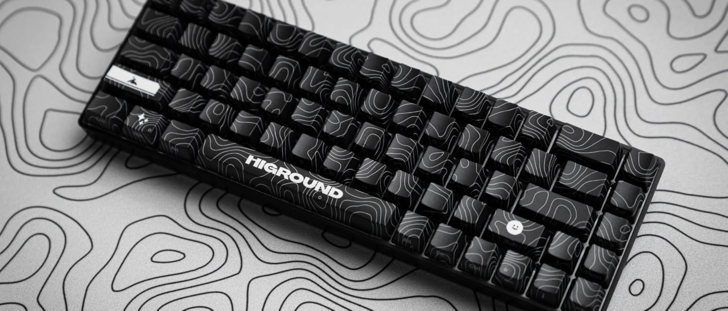 Amazon.com: Higround BLACKICE Topograph PBT Dye Sub Keycaps for Mechanical Gaming Keyboards ...