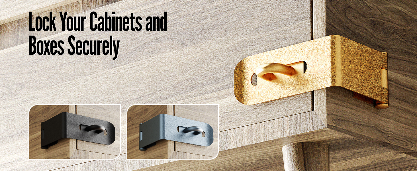 Door Lock Hasp Latch, 90 Degree Solid Iron Safety Packlock Clasp Hasp ...