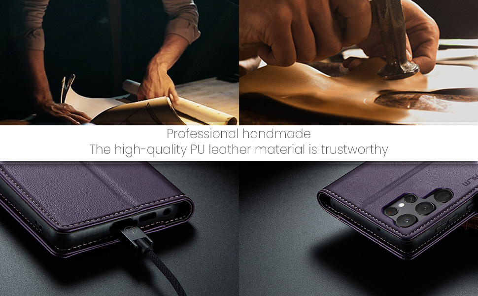 Amazon.com: FLIPALM Wallet Case for Samsung Galaxy S23 Ultra, RFID Blocking Credit Card Holder ...