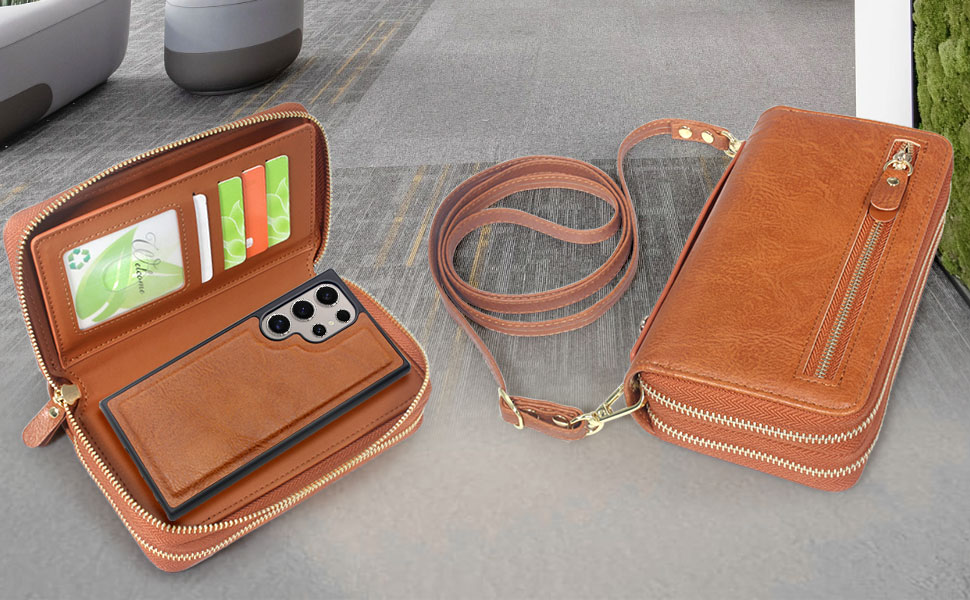 Amazon.com: Harryshell Compatible with Samsung Galaxy S24 Ultra 5G Case Wallet Multi Zipper ...