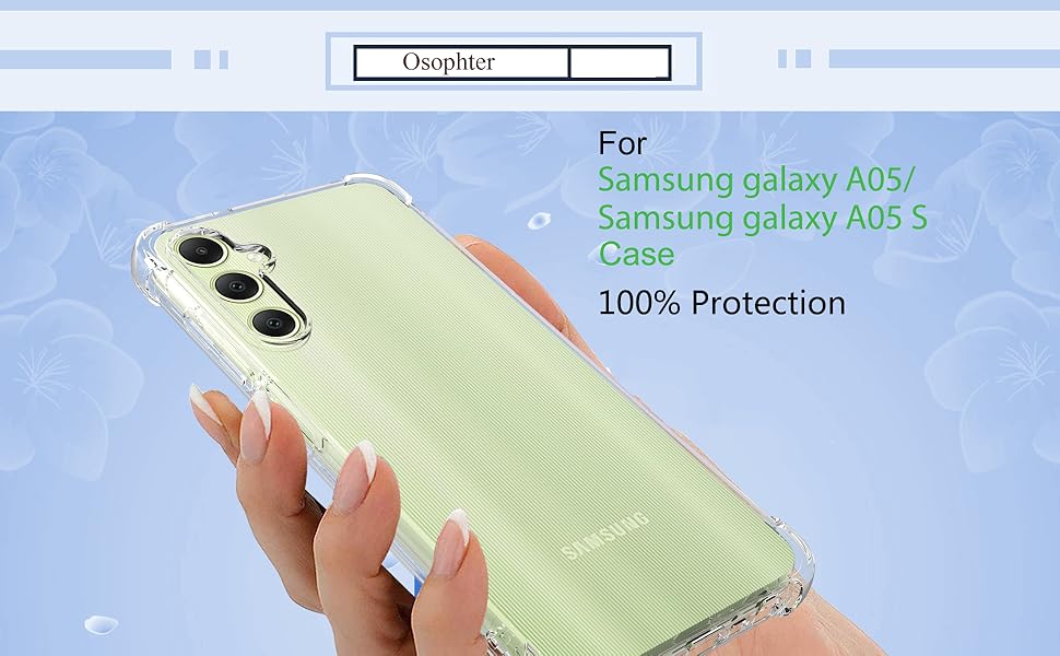 Amazon.com: Osophter for Galaxy A05 A05S Case: Clear Women Girls Boys with 2pcs Screen Protector ...