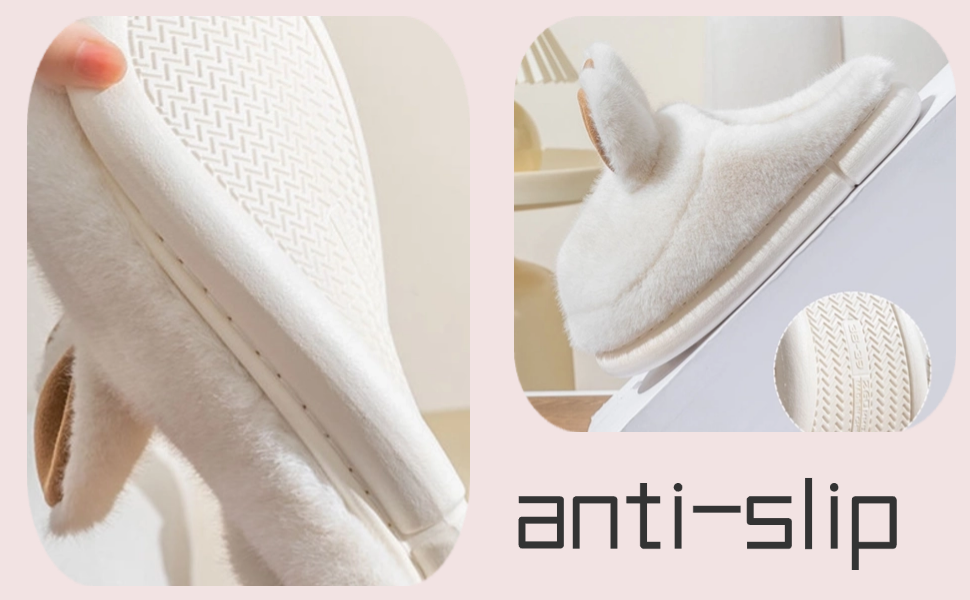 Amazon.com | Xineks Kawaii Bunny Ear Women's Fuzzy House Memory Foam Slippers, Cute Furry Faux ...