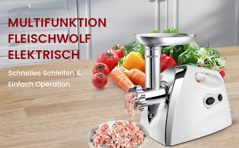 Amazon.de: 2800W Elektrischer Fleischwolf,Lightakai Multifunktion Elektrisch Edelstahl ...