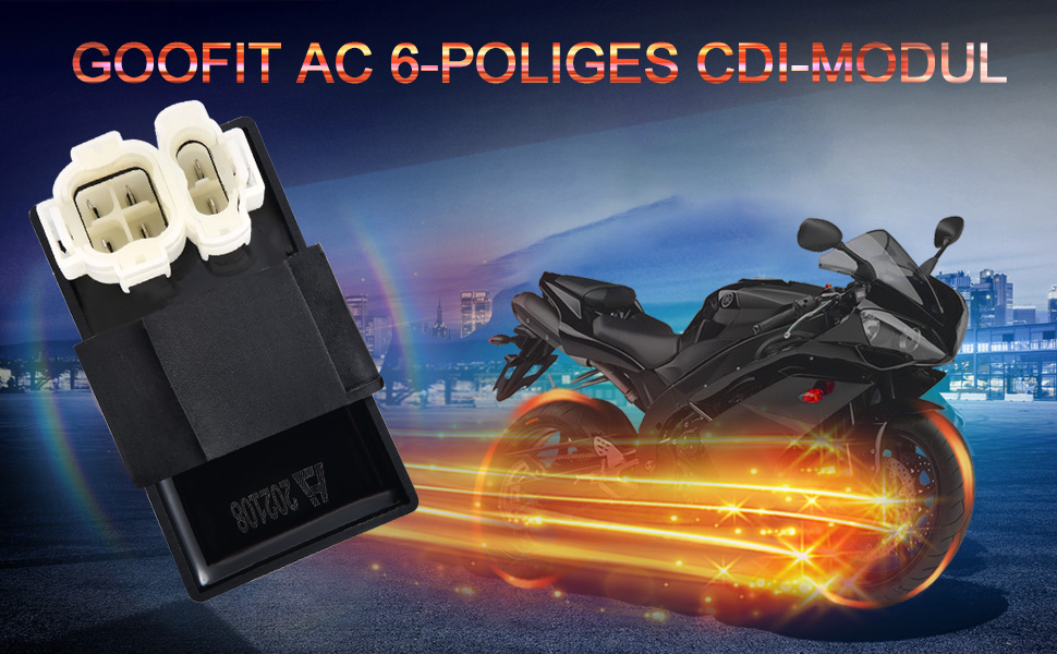GOOFIT AC 6 Pin CDI Box Zündungen Ersatz für GY6 4-Takt 50ccm 60ccm 80cc 125cc 150cc ATV Go Kart ...