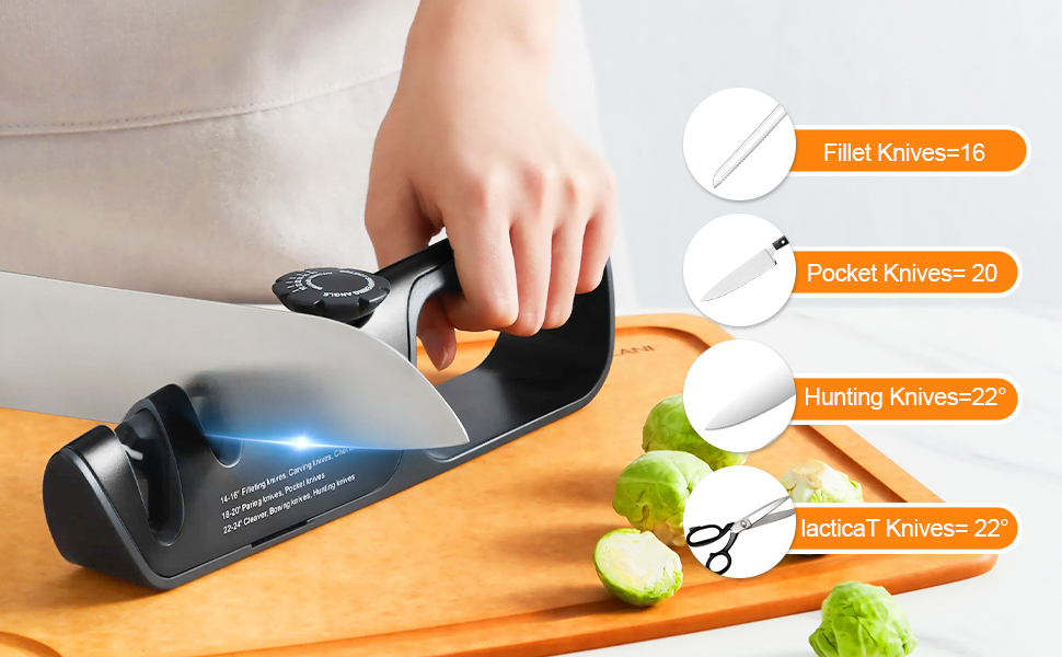 Domkan Aiguiseur couteaux professionnel, Aiguiseur couteaux, aiguiseur de couteaux 4 en 1 ...