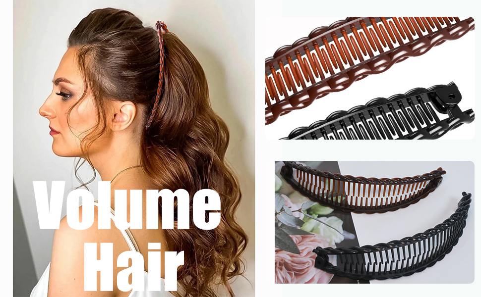 Amazon.com : Banana Clip 3Pcs Banana Clips for Women Hair, Volumizing Claw Clips for Styling ...