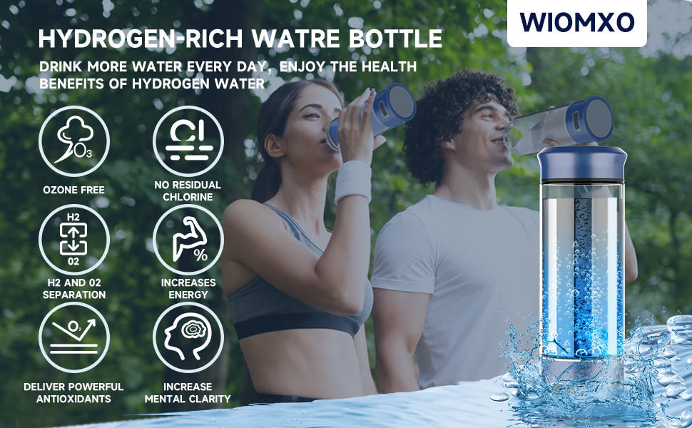 Amazon.com: Hydrogen Water Bottle, Hydrogen Water Bottle Generator, 5-Min Electrolysis 1500 PPB ...