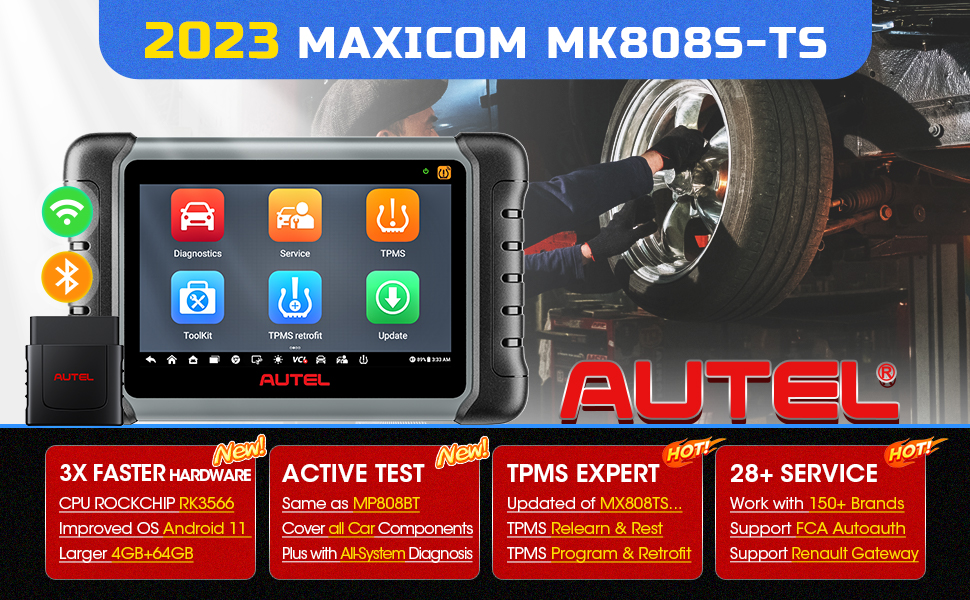 Amazon.com: Autel MaxiCOM MK808S-TS OBD2 Scanner: 2023 Updated of MK808BT PRO, MK808TS MX808TS ...