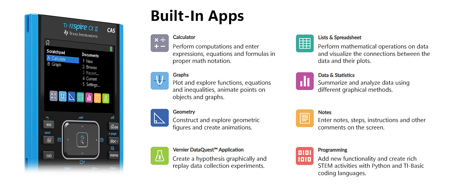 Amazon.com: Texas Instruments TI-Nspire CX II CAS Graphing Calculator ...