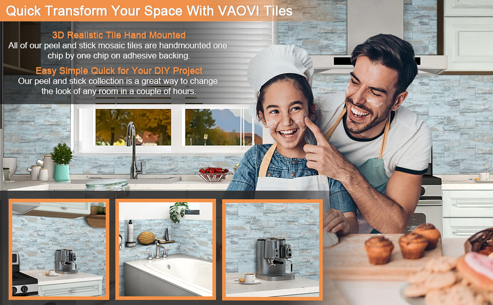 VAOVI Peel and Stick Backsplash Subway Marble Tiles,Kitchen Wall ...