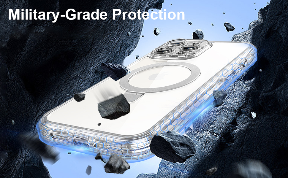 Amazon.com: SKYLMW for iPhone 15 Pro Max Case with Invisible Magnetic Stand, Compatible with Mag ...