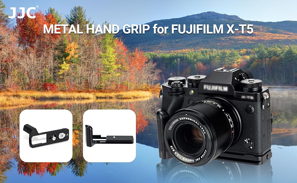JJC Metal Hand Grip Quick Release Plate L Bracket Holder for Fujifilm X-T5 XT5 Replaces Fuji MHG ...