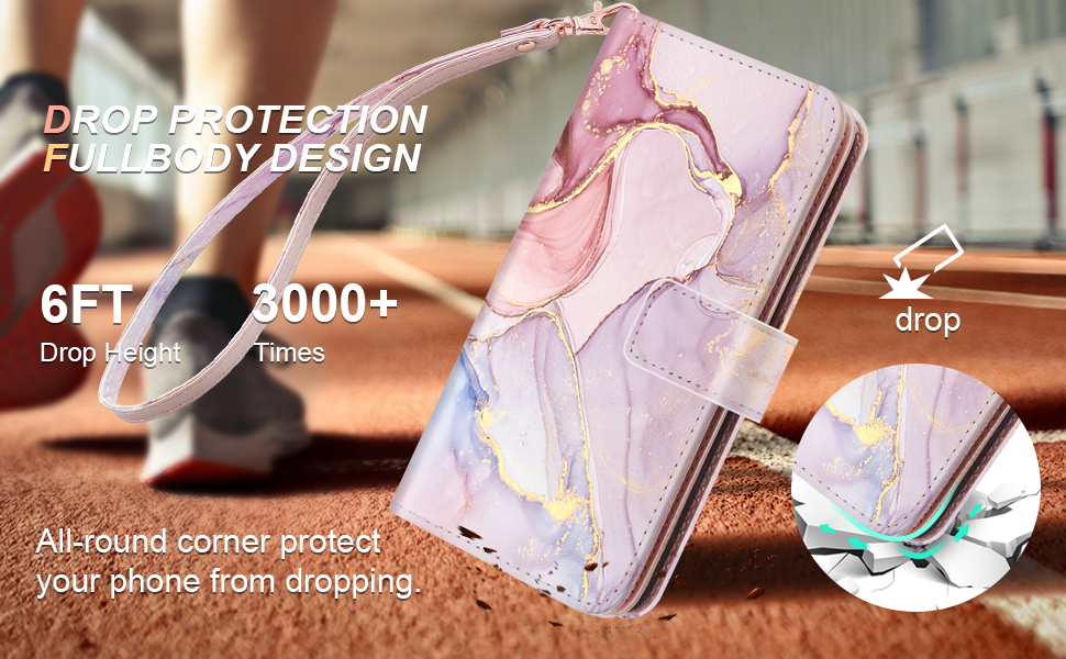 Amazon.com: Fingic for Google Pixel 7 Case, Rose Gold Marble 9 Card Holder PU Leather Detachable ...