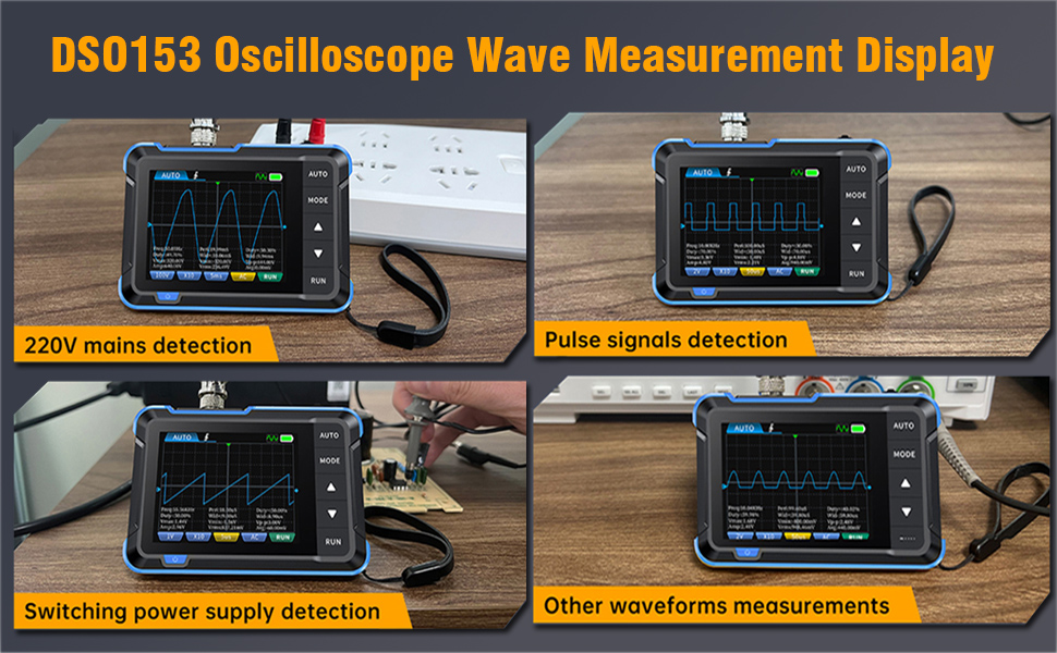 FNIRSI DSO153 Handheld Digital Oscilloscope 2.8" HD LCD Screen Signal Generator 2in1 5MSa/s 1MHz ...