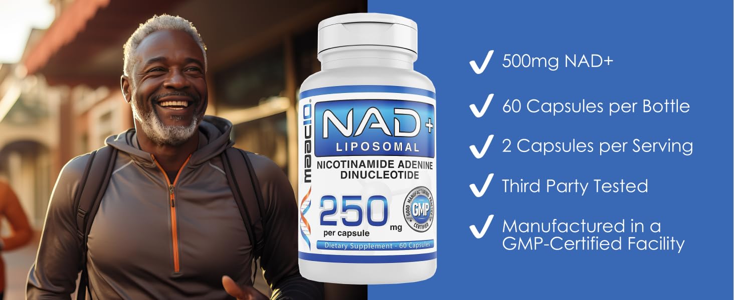 Amazon.com: MAAC10 Actual Liposomal NAD+ (180 Capsules) | 500mg per Serving of NAD+, Supports ...