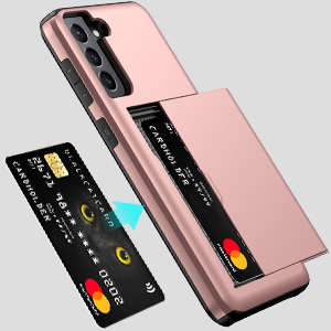 Amazon.com: Nvollnoe for Samsung S21 Plus Case with Card Holder Dual Layer Heavy Duty Protective ...