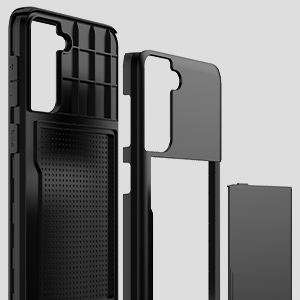 Amazon.com: Nvollnoe Samsung S21 FE Case with Card Holder - Dual Layer Heavy Duty Protective ...