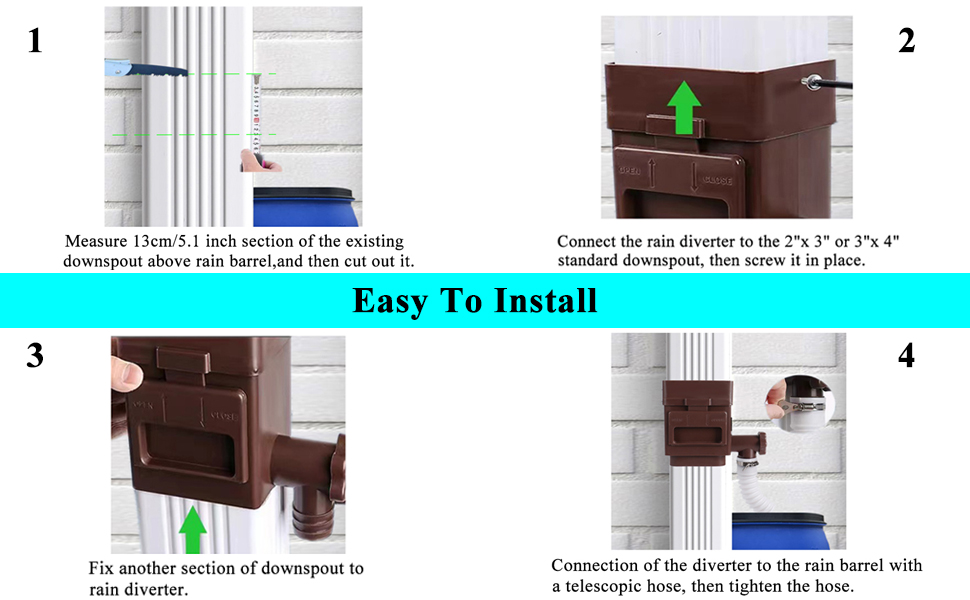 Amazon.com : MISDENK Rain Barrel Diverter Kit, Downspout Diverter Fits ...