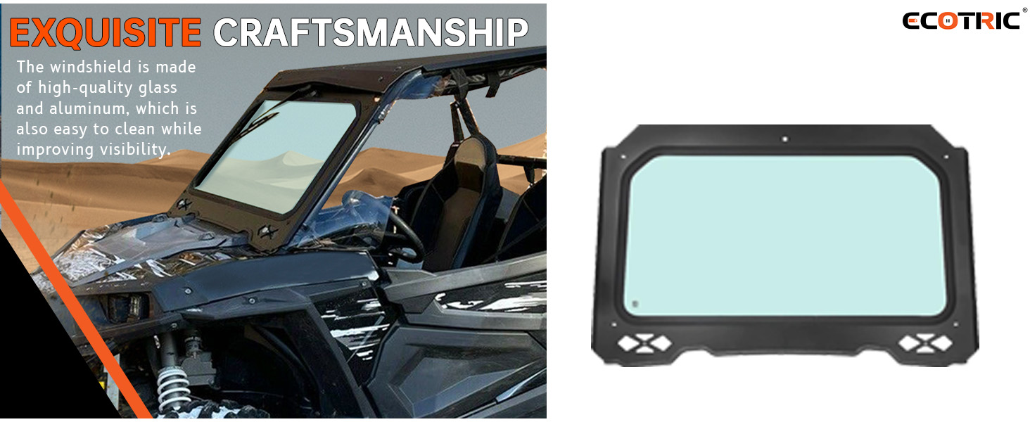 Amazon.com: ECOTRIC Full Vented Glass Windshield W/Wiper Compatible ...