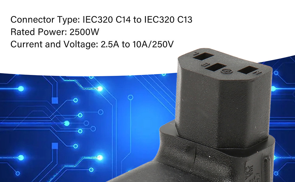 Amazon.com: Cablecc IEC Male C14 to Down Right Angled 90 Degree IEC Female C13 Power Extension ...