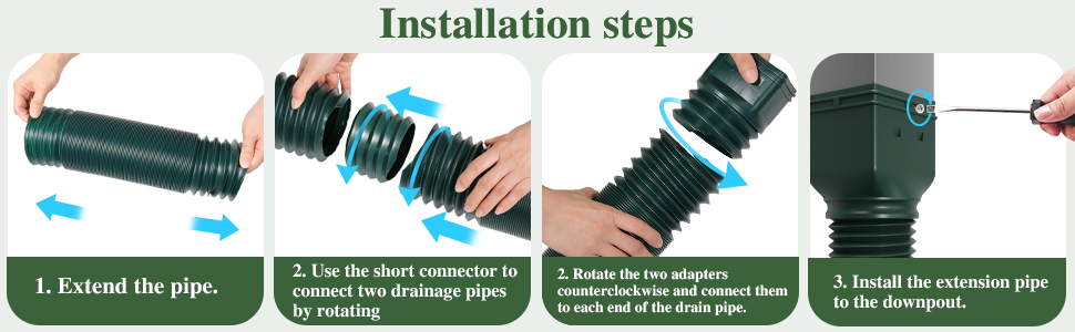 Gutterlix Flexible Gutter Downspout Extensions, Connectable Downspout ...
