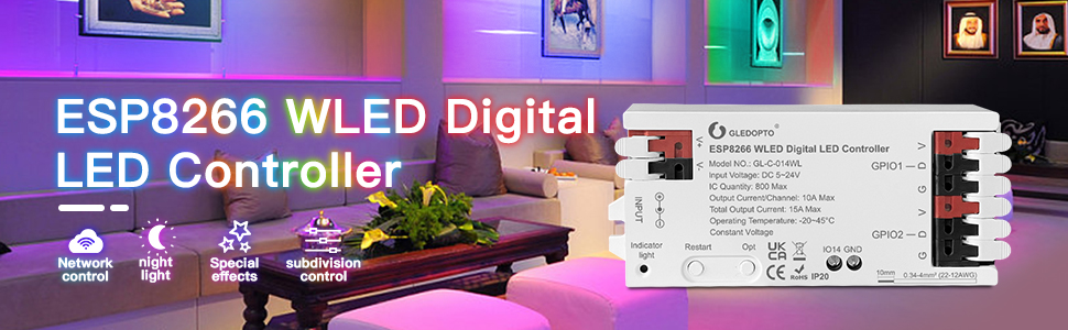 Amazon.com: GLEDOPTO ESP8266 WLED LED Controller Dynamic RGB IC Atmosphere DIY Lighting App ...
