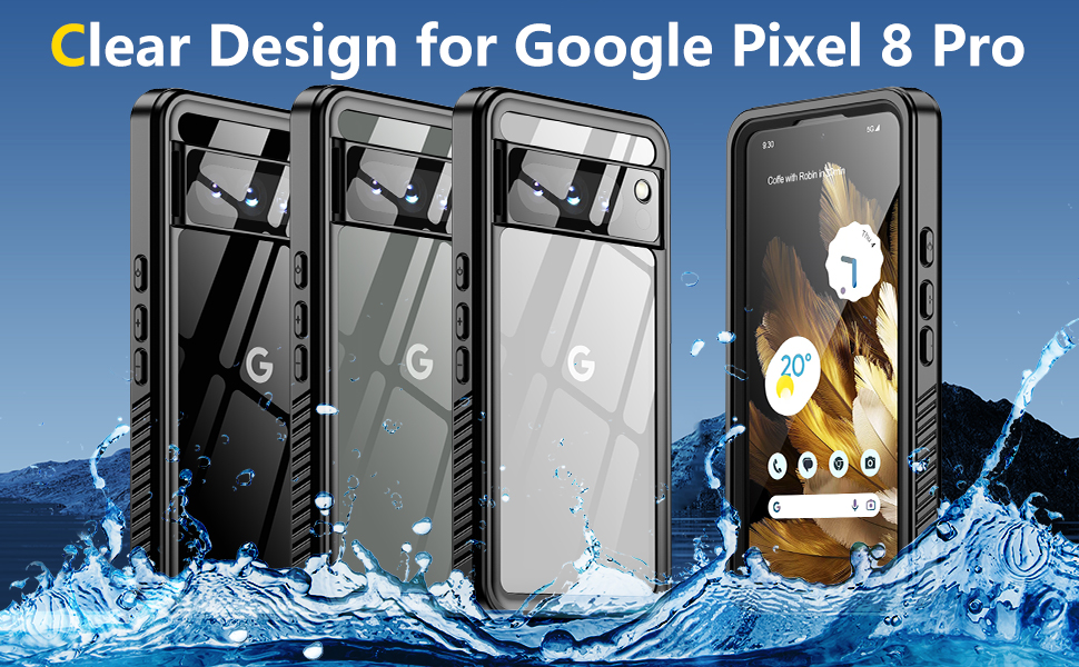 Amazon.com: Oterkin for Google Pixel 8 Pro Case Waterproof, Pixel 8 Pro Case with Built-in ...