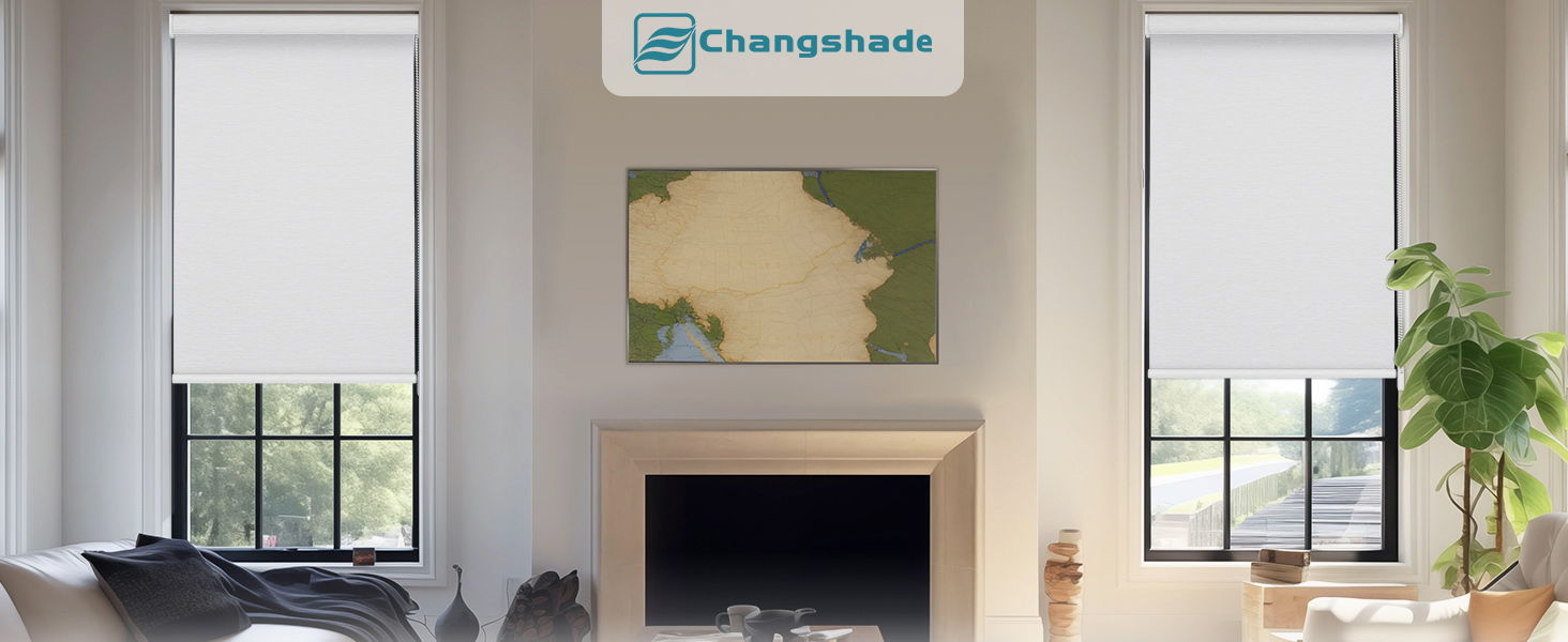 Amazon.com: Changshade Size Custom Corded Roller Shades, Blackout Roller Window Blinds with ...