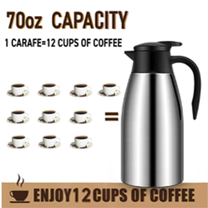 Amazon.com: GearRoot 2pcs 70oz Coffee Carafe Airpot Insulated Coffee Urn Stainless Steel Vacuum ...