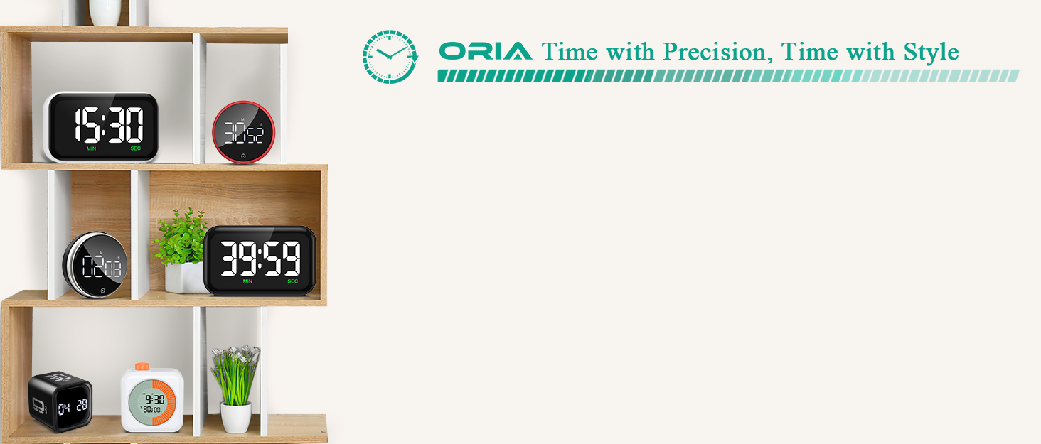 ORIA Visual Timer - 3-in-1 Clock With Large LCD Display, 12/24H, 60 ...